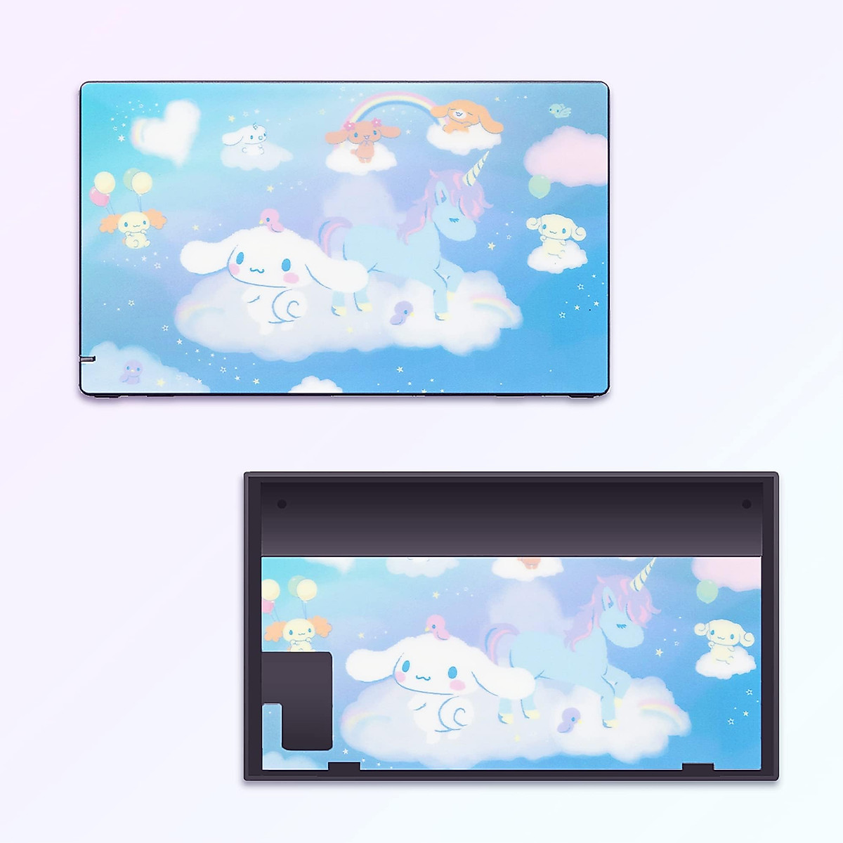 BelugaDesign Dog Anime Switch Skin | Cute Pastel Sticker Wrap Vinyl Decal | Cinnamon Roll Kawaii Japanese Cartoon Game l Compatible with Nintendo Switch (Switch Standard, Blue)