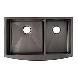 Vintage Tub & Bath Stainless Steel 33 Inch Double Bowl Apron Front Farmhouse Kitchen Sink