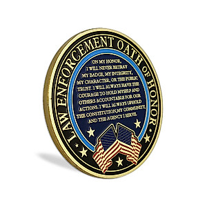 Thin Blue Line Sheriff Police Challenge Coin Law Enforcement Oath of Honor