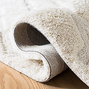 SAFAVIEH Casablanca Collection 7' Square Ivory CSB651A Handmade Moroccan Tassel Living Room Dining Bedroom Area Rug