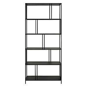 Henn&Hart 34" Wide Rectangular Bookcase in Blackened Bronze, for Home Office, Living Room