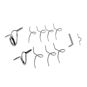 Tachiuwa 22 Piece Fly Fishing Rod Guides and Tip Tops Repair Kit DIY Eye Rings Guides, Different Sizes