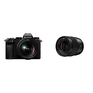 Panasonic LUMIX S5 Full Frame Mirrorless Camera, 4K Video Recording, LUMIX S 20-60mm, DC-S5KK (Black) + LUMIX S Series Camera Lens, 50mm F1.8 L-Mount Interchangeable Lens-Mirrorless Full Frame Cameras