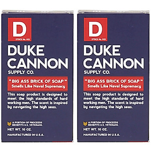 Duke Cannon Naval Supremacy Big Brick of Bar Soap for Men (Pack of 2)