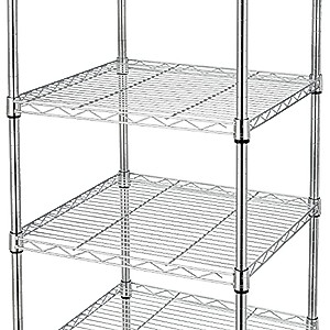 Finnhomy Heavy Duty 8 Tier Wire Shelving with Wheels 18x18x72.8-inches 8 Shelves Storage Rack Thicken Steel Tube, Pantry Shelves for Storage, Adjustable Shelving Unit, NSF Certified, Chrome