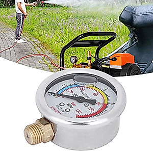Pointer Pressure Gauge, Oil Immersed Fit for 30 40 60 Type Pump G1 4 Pressure Gauge DN8 Agricultural Supplies for Home Garden Farm