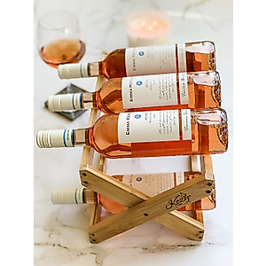 Kozy Kitchen Countertop Wine Rack- 100% Organic Bamboo- Wine Organizer- Wine Holder- Tabletop Display (100% Bamboo- Foldable)