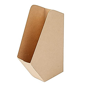 Restaurantware Bio Tek 6 .25 x 2 x 3.75 Inch Single Taco Holder 200 Greaseproof Stand Up Taco Holder - Large Self-Standing Kraft Paper Paper Taco Holder Freezable