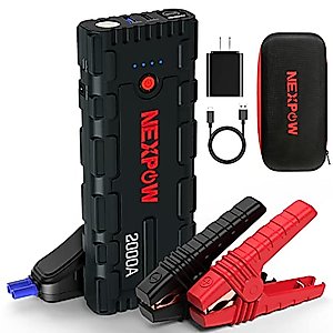 NEXPOW Car Jump Starter, 2000A Peak 12V Portable Car Battery Starter, Auto Battery Booster, Lithium Jump Box with LED Light/USB Quick Charge 3.0