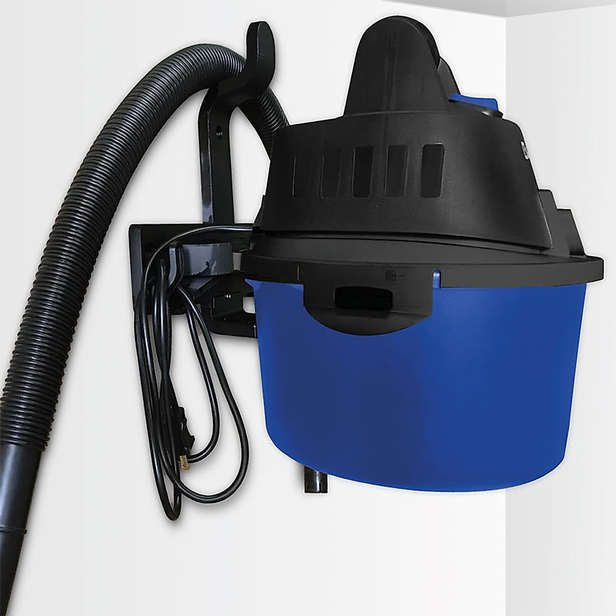 Koblenz WD-2.5 L Portable Wet/Dry, 2.5 Gallon 2.5HP Wall Mountable Vacuum, Blue+Black, 5 Year Warranty
