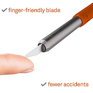 Slice 10589 Craft Knife, Finger-Friendly Edge, Safer Choice, Never Rusts, Lasts 11x Longer Than Metal, Precision Cutting, Never-Lost Safety Cap