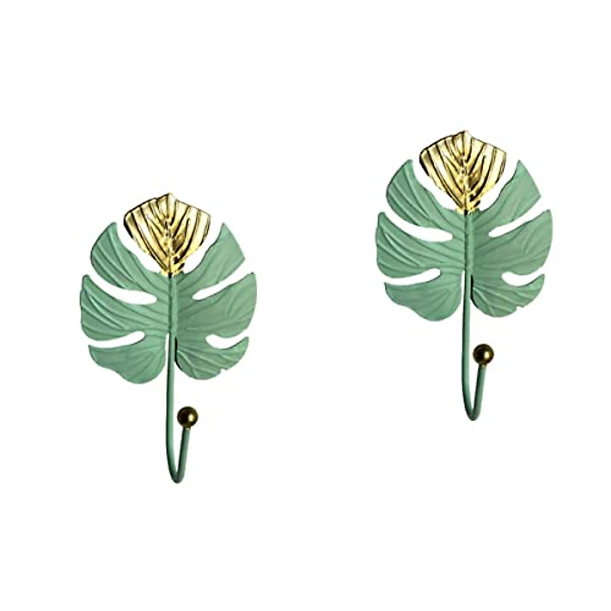 Alipis 2pcs Shaped Novel Wall Rack Mini Metal Design Key Gift Rustic for Coat Idea Art Bags Decorations Palm Multifunctional Keys Mounted Hooks Shape Leaf Hanger Tropical Towel Bathroom