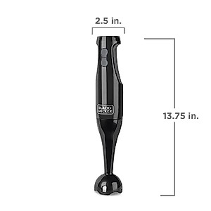 Black + Decker HB2401B 200W 2-Speed Immersion Blender, Black