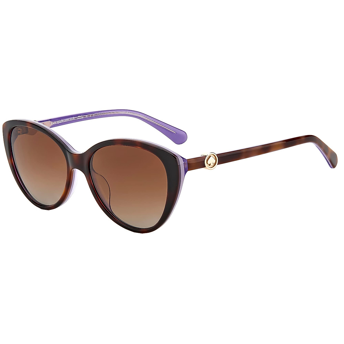 Kate Spade New York Women's Visalia/G/S Polarized Cat Eye Sunglasses, Havana, 55mm, 16mm