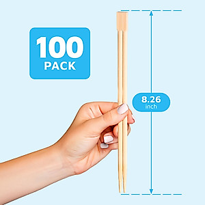 MontoPack Individually Wrapped Twin Chopsticks | Bulk 100 Pack Disposable Wooden Chopsticks | Chinese Bamboo Splinter-Free Party Utensil for Sushi, Rice, Noodles & All Asian, Japanese, Korean Dishes
