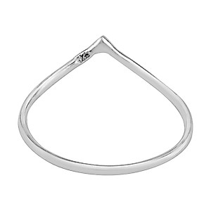 AeraVida Trendy and Classic Chevron Wave .925 Sterling Silver Stackable Ring Size 9 | Sterling Silver Rings | Rings for Women | Sterling Silver Stackable Ring for Women