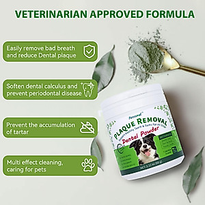 Petstoral 2-Pack Plaque Removal Natural Dental Powder, Dog Dental Care and Bad Breath Treatment, Dog Teeth Cleaning Powder for Healthy Teeth & Gums for All Dogs