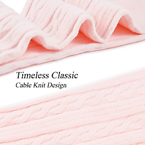 hakugoo Baby Tights Toddler Cable Knit Leggings 3 Pack Cotton Seamless Stockings Pantyhose for Toddlers (Pink+Purple+Dark Violet, 6-12 Months)