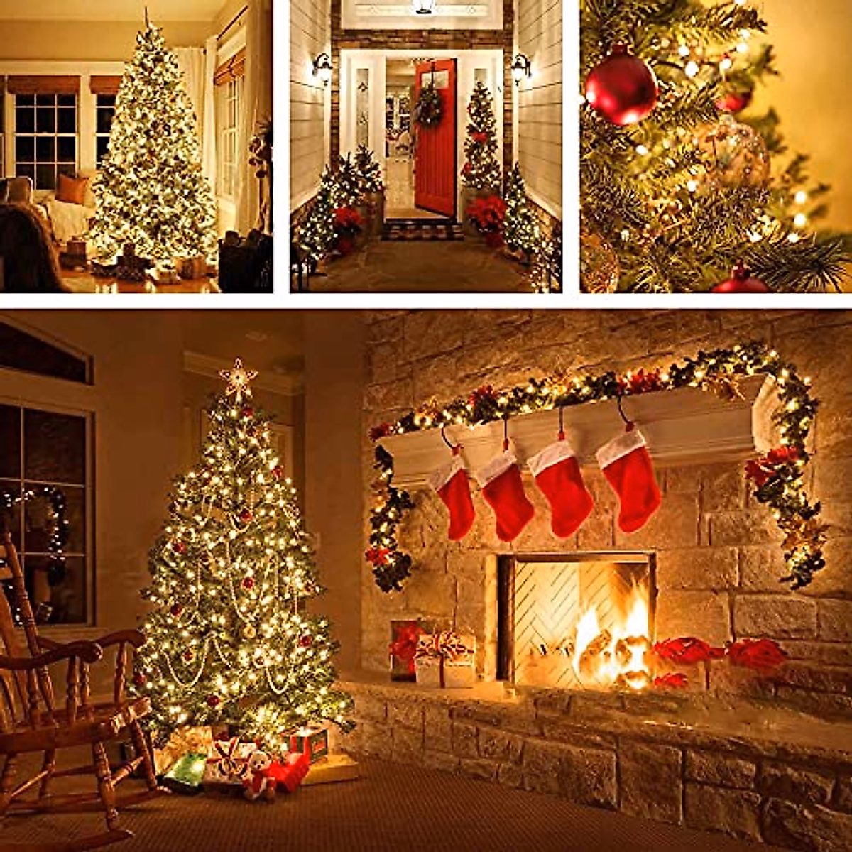 Super-Long 165FT 500 LED Christmas String Lights Outdoor Indoor Green Wire, Memory Function Timer and 8 Modes, Waterproof Fairy String Lights for Xmas Tree Holiday Party Garden Decoration (Warm White)