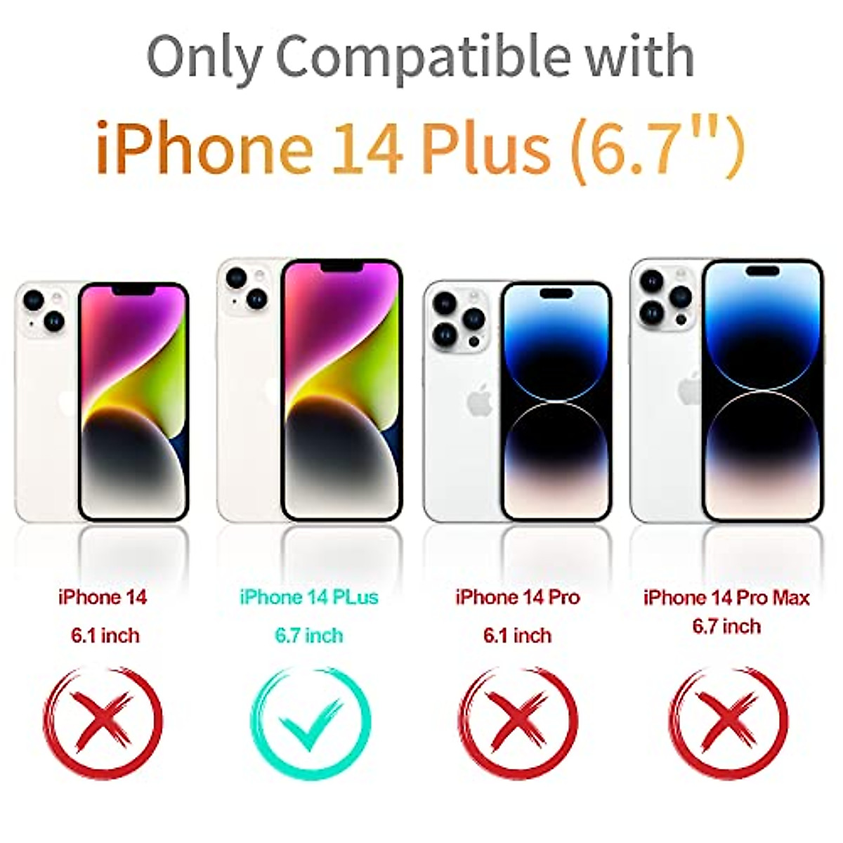 WOLLONY for iPhone 14 Plus Clear Case 3 in 1 Hybrid Heavy Duty Protection Shockproof Hard Bumper Anti-Drop Full Body Protective CoverTransparent Rubber Anti-Scratch Case for iPhone 14 Plus 6.7 inch