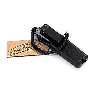Modern Box Cutter, auto retract, blade vanishing technology, extra tape cutter at back, dual side edge guide, 1 blade depth setting, 2 blades and holster - Grey/Black Color 4500