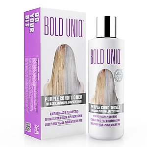 Purple Conditioner for Blonde, Platinum & Gray/Silver Hair. Reduce Brassy Yellow Tones. Toner for Bleached & Highlighted Hair - Moisturises - Cruelty Free, No Parabens or Sulfates - 237 ml