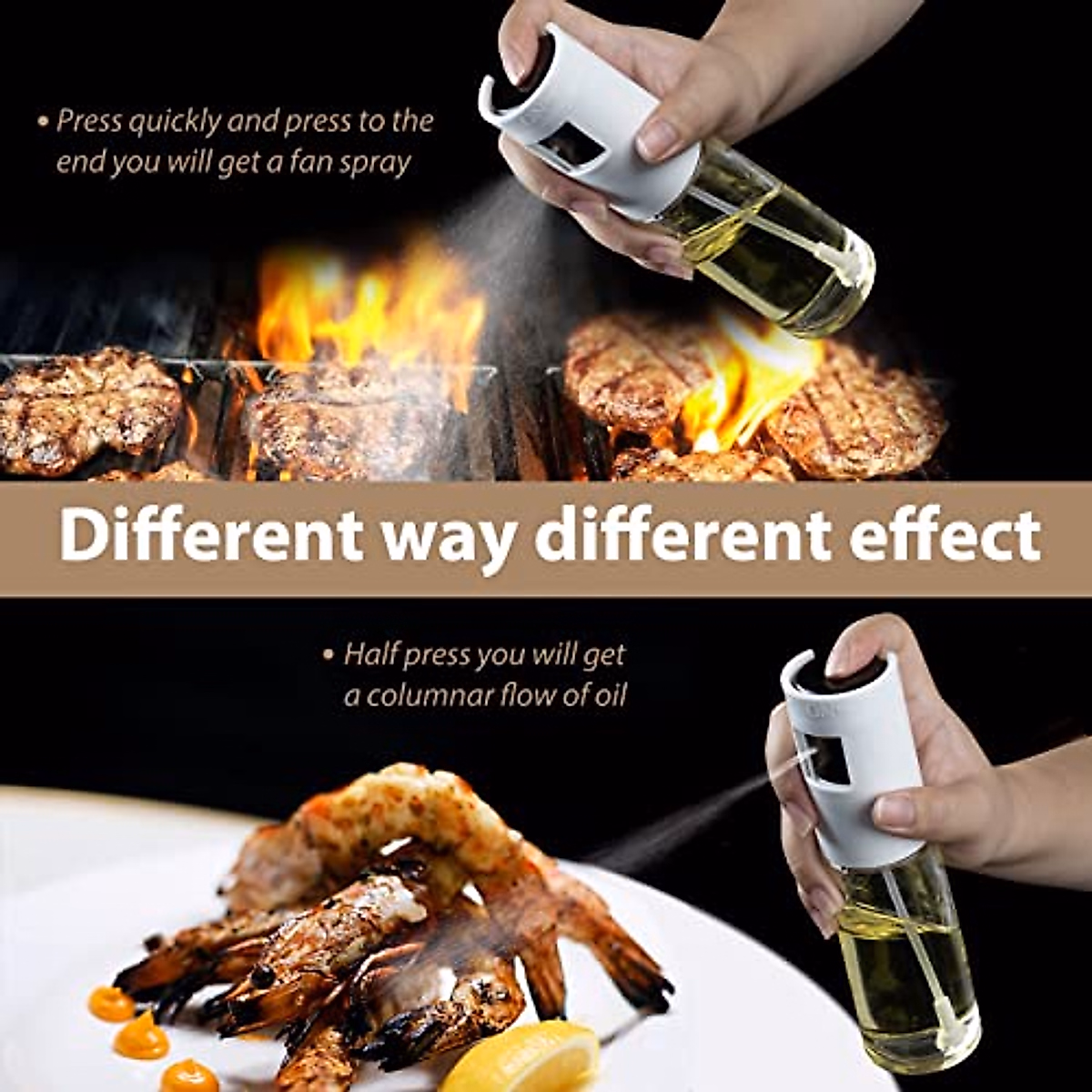 NA Oil Sprayer for Cooking, Food-grade Olive Oil Sprayer Mister Dispenser Bottle , 120ml Portable Oil Spritzer, Premium Kitchen Gadgets Widely used for Air Fryer, BBQ, Grilling