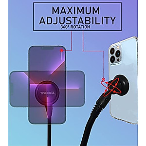 TIVORAZ Dual Phone Holder for Car Cup Holder – Double Car Phone Mount, Car Cup Holder Phone Mount, Expandable Base Phone Holder Car Cup Holder – Compatible with iPhone, Samsung, GPS (Magnetic Holders)