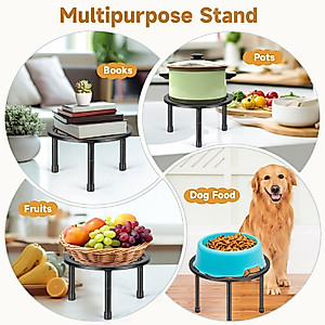 Amaoot 5 Pack Metal Plant Stand, Anti-Rust Iron Plant Stands for Indoor and Outdoor, Heavy Duty Flower Pot Stands for Multiple Plant, Black Potted Plant Holder for Garden Home (5 Pack Black)