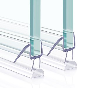 FCSOTSPS Shower Door Bottom Seal, 4 PCS 3/8" x 36" Shower Door Sweep for 3/8 Inch Glass, Frameless Glass Shower Door Seal Strip - Stop Shower Leaks and Create a Water Barrier (10 MM)