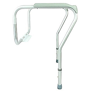 HEALTHLINE Toilet Safety Frame, Bathroom Safety Rail with Toilet Seat Assist Handrail Grab Bar, Medical Supply for Elderly, Adjustable Legs and Arm