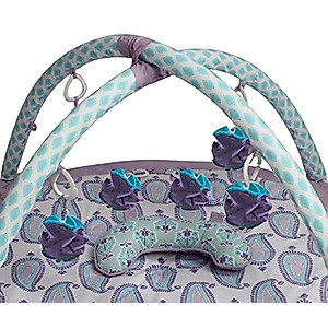 Bacati Isabella Girls Paisley Baby Activity Gym with Mat, Lilac/Purple/Aqua