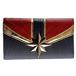 Captain Marvel Design Tri Fold Hand Purse Clutch Wallet
