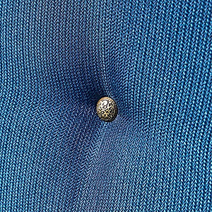 LOKATSE HOME 2 Piece Patio Outdoor Dining Chair Bistro Conversation Set Metal Frame Furniture with Cushion, Blue