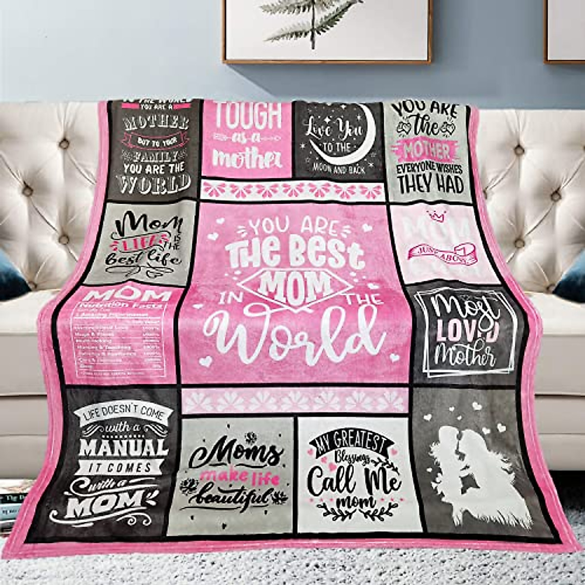 Sulpoie Gifts for Mom Blankets, Birthday Gifts for Mom, Mom Gifts, Gifts for Mom from Daughter, Valentine's Day Gifts for Mom,Gifts for Mom Mothers Day Throw Blanket 60"x50"