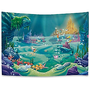 Mocsicka Mermaid Backdrop Under Sea Castle Photography Background 7x5ft Vinyl Child Kids Baby Birthday Party Decoration Backdrops