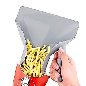 HGLuKGO French Fry Scoop Right Handle French Fry Bagger Polycarbonate Commercial Scoop Grey