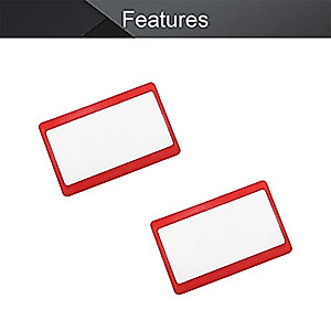 Othmro 5Pcs 3X PVC Page Magnifier 72×41mm/2.83"×1.61" Red Square Magnifying Glass Low Vision Aids Tool for Reading Small Prints