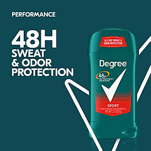 Degree Men Original Antiperspirant Deodorant for Men, Pack of 4, 48-Hour Sweat and Odor Protection, Sport 2.7 oz