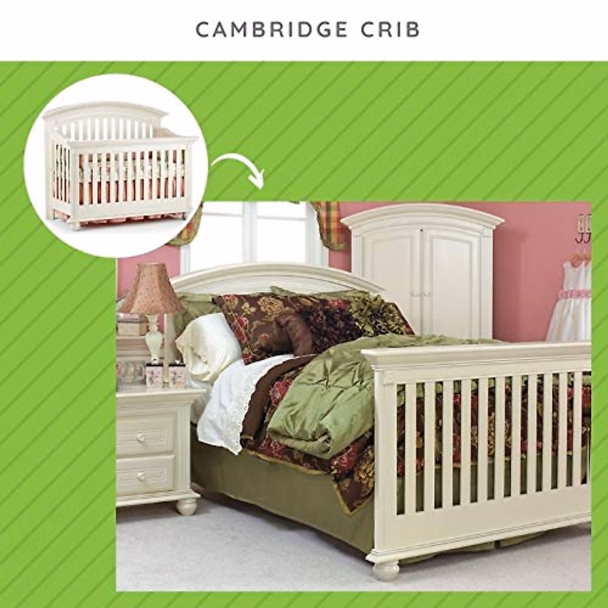 CC KITS Full-Size Conversion Kit Bed Rails for Munire & Echelon Convertible Cribs (White)