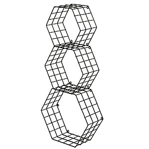 MyGift Black Metal Wall Mounted Crystal Display Shelf, Modern Wire Decorative Floating Shelves for Bedroom Living Room Office, Set of 3