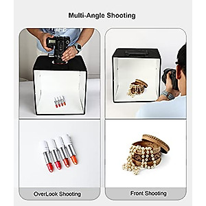 Goottan Photo Studio Light Box, 12"x12" Professional Photo Shooting Tent Box Lighting Kit with 120 LED Lights and 6 Backdrops, Portable Light Box Photography for Small Items