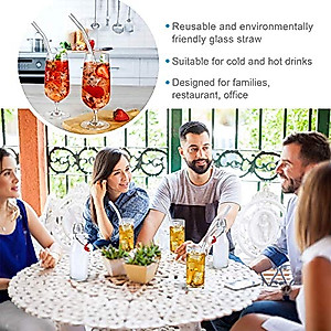IDEALUX Glass Straws Clear 8" X 0.32" Drinking Straws Reusable Straws Healthy, Reusable, Eco Friendly, BPA Free, 4 Straws with Cleaning Brush