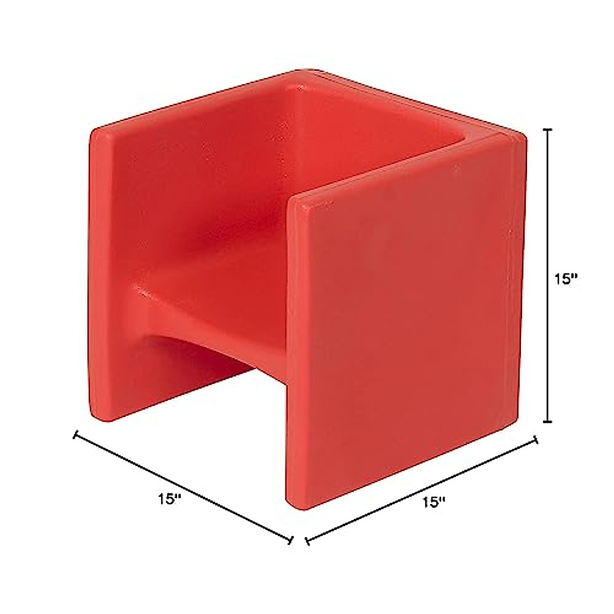 Children's Factory-CF910-008 Cube Chair for Kids, Flexible Seating Classroom Furniture for Daycare/Playroom/Homeschool, Indoor/Outdoor Toddler Chair, Red,1 set