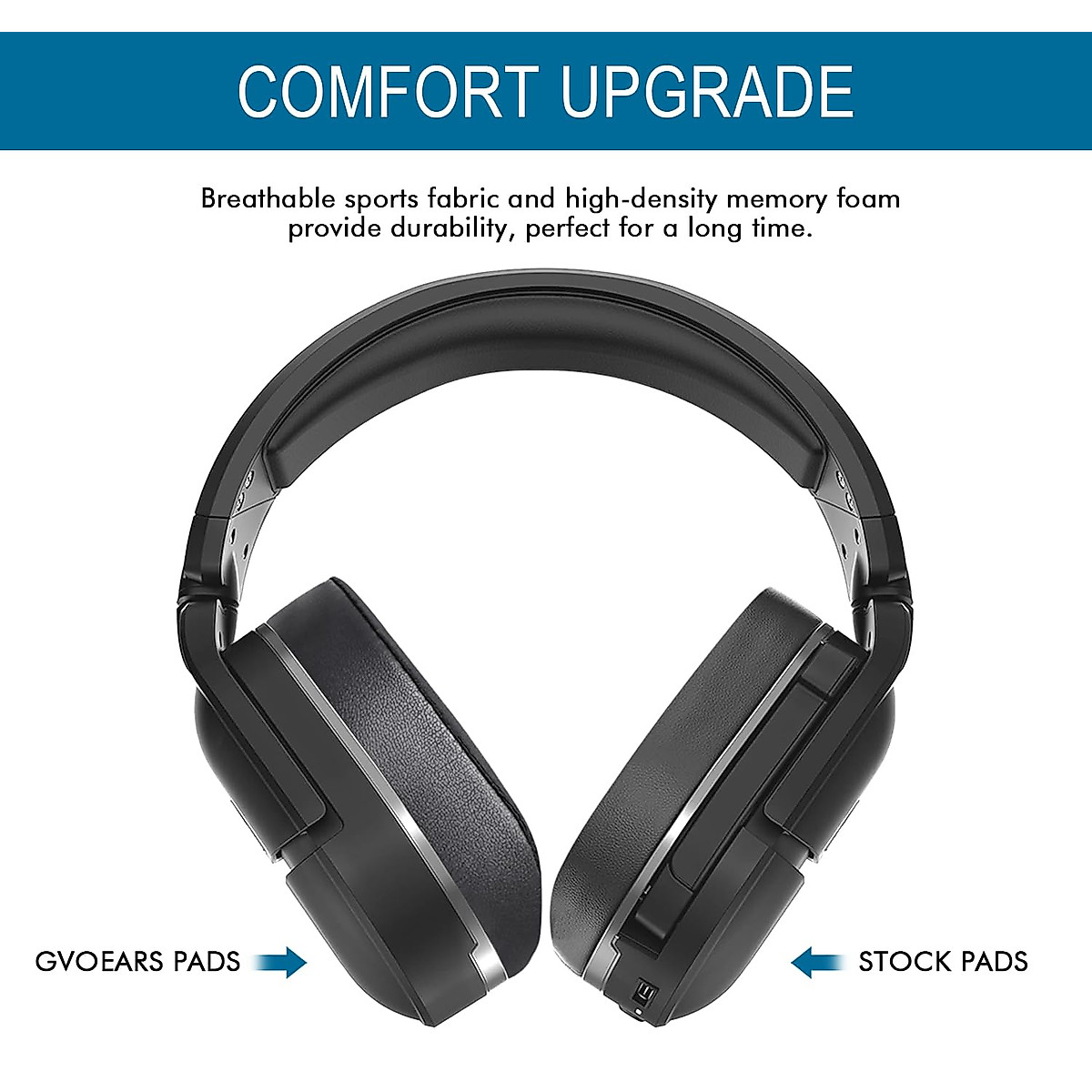 Cooling Gel Ear Pads for Turtle Beach Stealth 700 Gen 2 / Stealth 700 Gen 2 MAX Wireless Gaming Headset, GVOEARS Replacement Cushions with Ice Silk Fabric, Thickness & Sound Isolation - Black