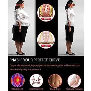 HOPLYNN Sweat Waist Trainer for Women Two Belts, Neoprene Workout Corset Waist Trainer Cincher Trimmer Shaper Zipper Black Small