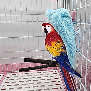 Dlfwltt Cozy Corner Fleece Bird Blanket Cozy Corner Cuddle Nest Hanging Toy Parrot Cage Snuggle Hut Warm Plush Bedding,Small Animals Shelter Plush Bedding for Parakeet Cockatiel Pigeon (Small,Purple)