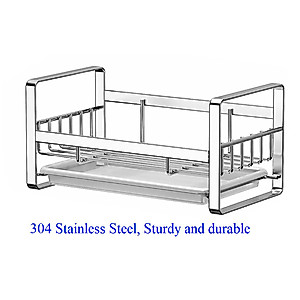 vastland Sponge Holder for Kitchen Sink, Sink Caddy - Kitchen Organizer for Dish Sponge,Soap,Brush and More