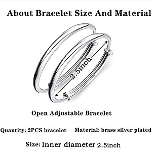 Sterling Silver Bangle Bracelets for Women,Fashion Jewelry Simple Adjustable 925 Silver Cuff Bangles for Women Mom Wife Valentine Mothers Day Gift