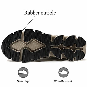 Men's Running Shoes Blade Tennis Walking Fashion Sneakers Breathable Non Slip Gym Sports Work Trainers Khaki